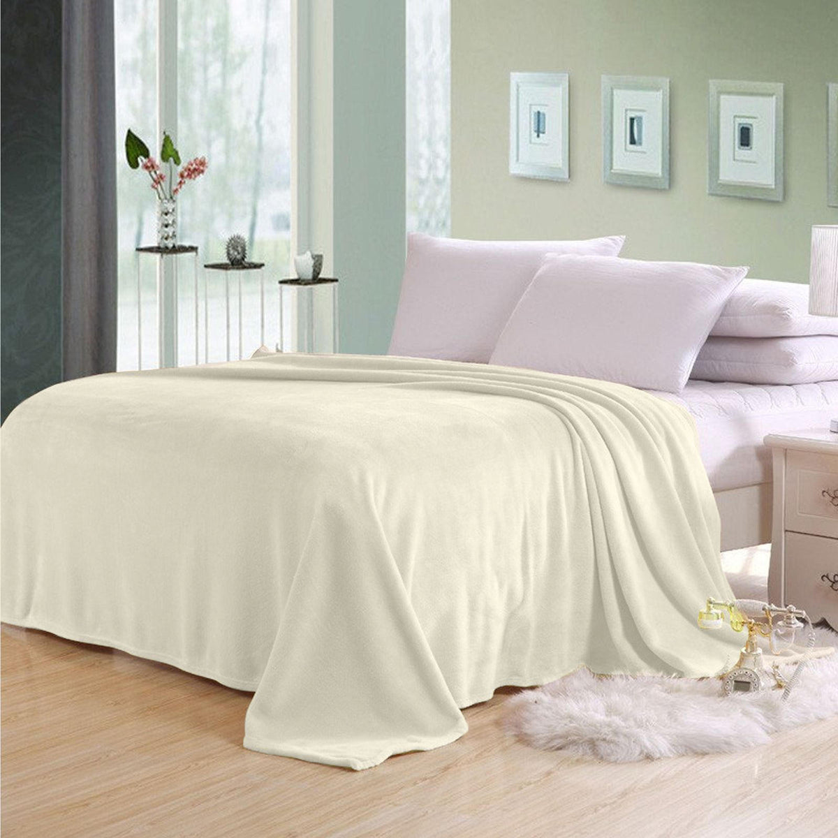 Buy High Quality Cream Single Size Blanket 160x220cm Soft Flannel ...